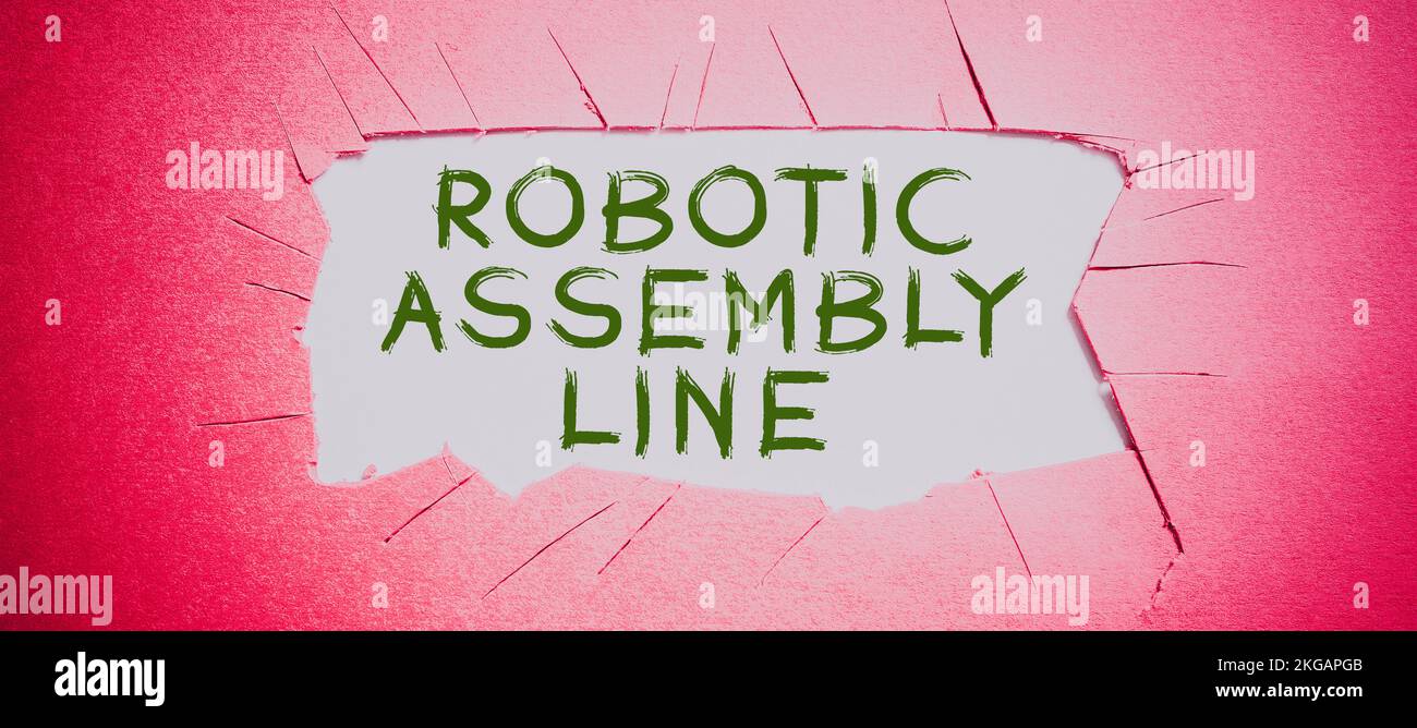 Writing displaying text Robotic Assembly Line. Conceptual photo use to ...