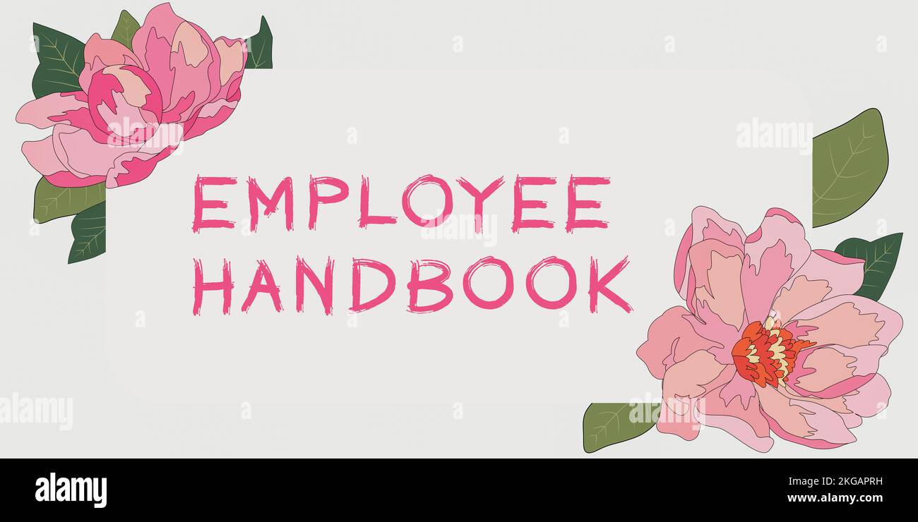 Writing displaying text Employee Handbook. Business overview Document ...