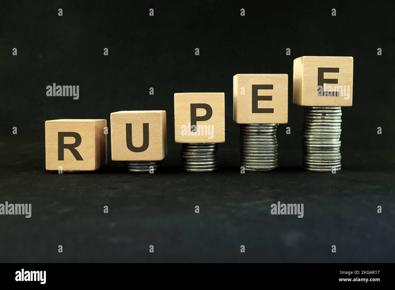 Rupees currency economic and financial growth and recovery concept ...