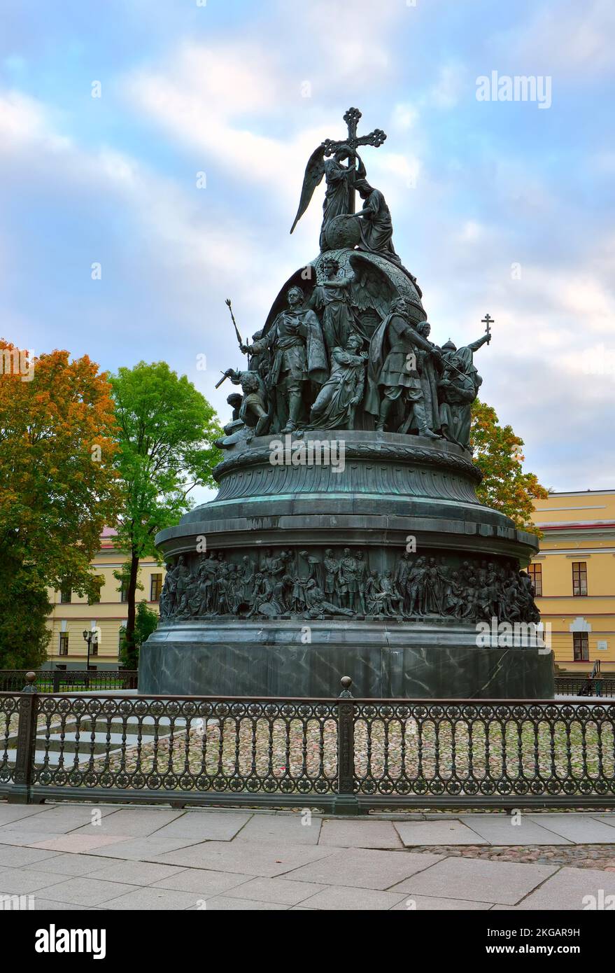 Ancient temples of Veliky Novgorod. Monument to the 1000th anniversary ...