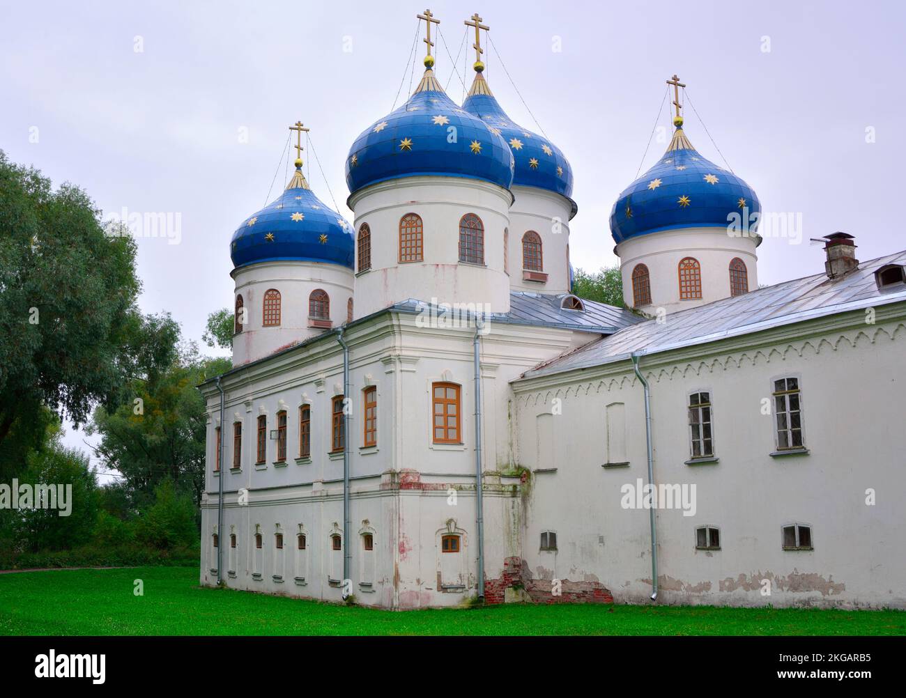 Yuriev Monastery of Veliky Novgorod. Holy Cross Orthodox Cathedral of ...
