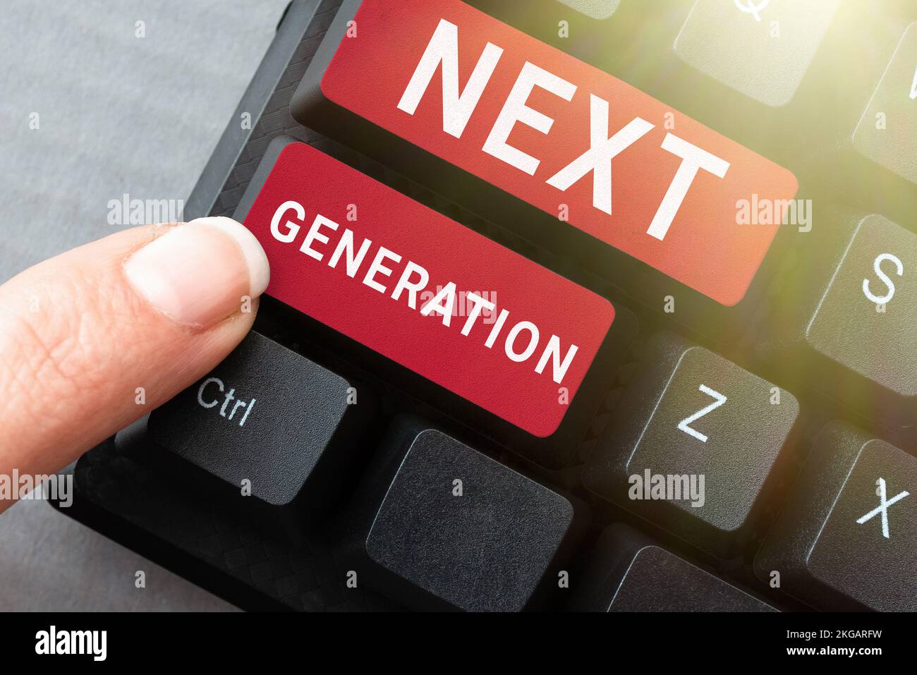 Conceptual display Next Generation. Business approach product that has ...