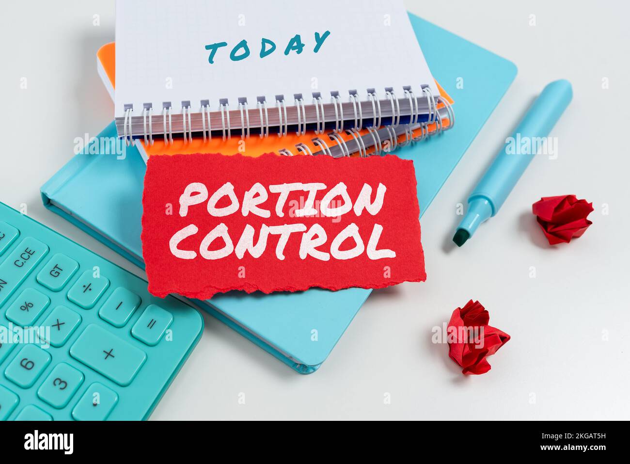 Sign displaying Portion Control. Business concept knowing the correct ...