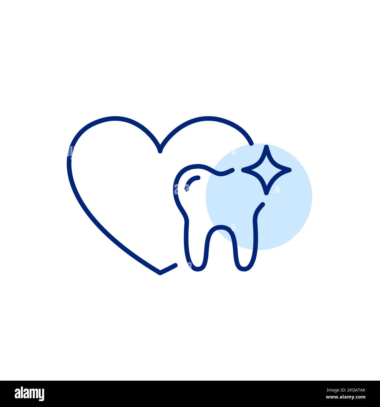 Dental care and medicine. Tooth and heart. Pixel perfect, editable ...