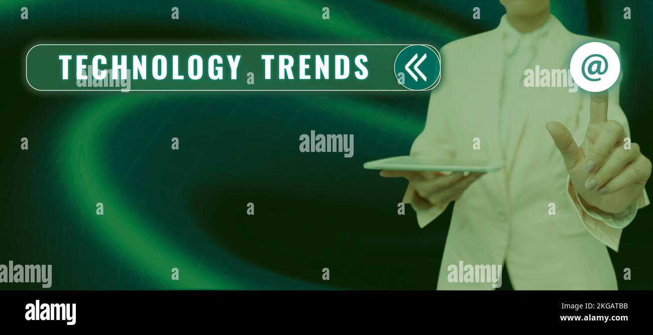 Text caption presenting Technology Trends. Conceptual photo Trending ...