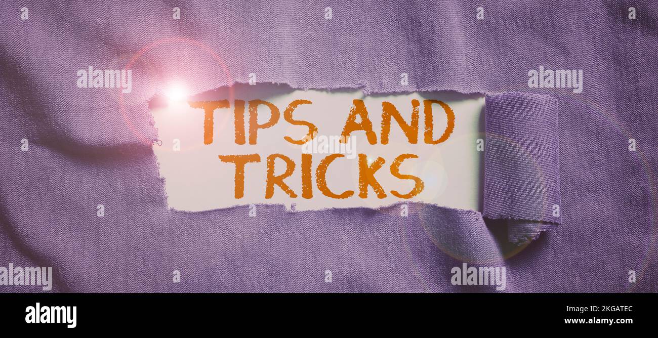Sign Displaying Tips And Tricks Word Written On Suggestions To Make
