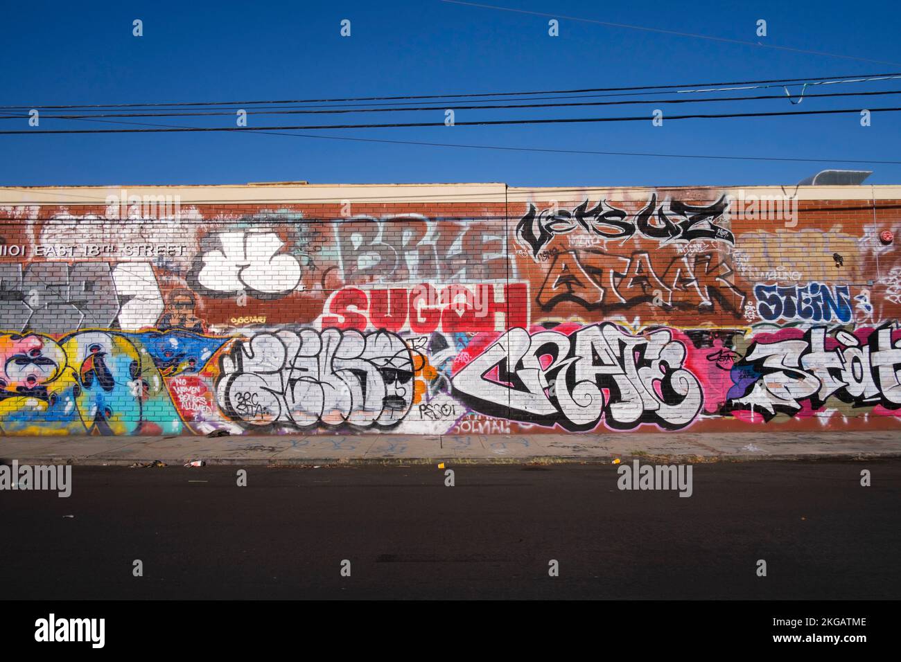 Graffiti wall, Los Angeles, California, United States of America Stock ...