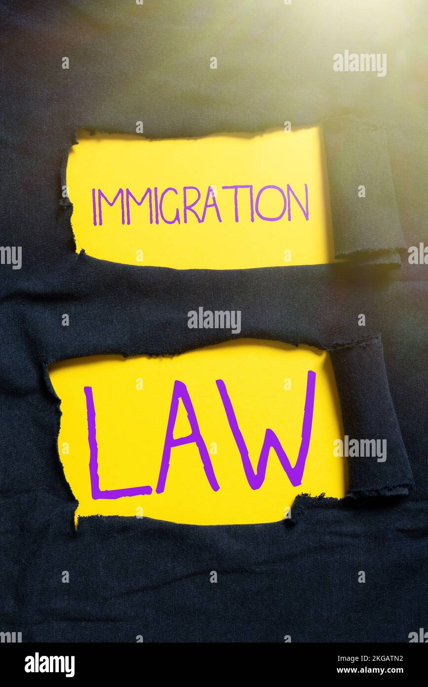Text caption presenting Immigration Law. Business idea national ...