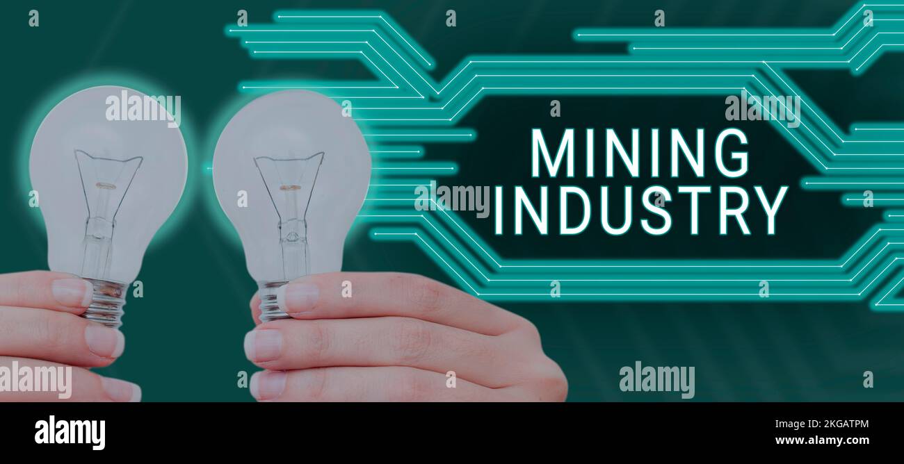 Hand writing sign Mining Industry. Internet Concept extraction of ...