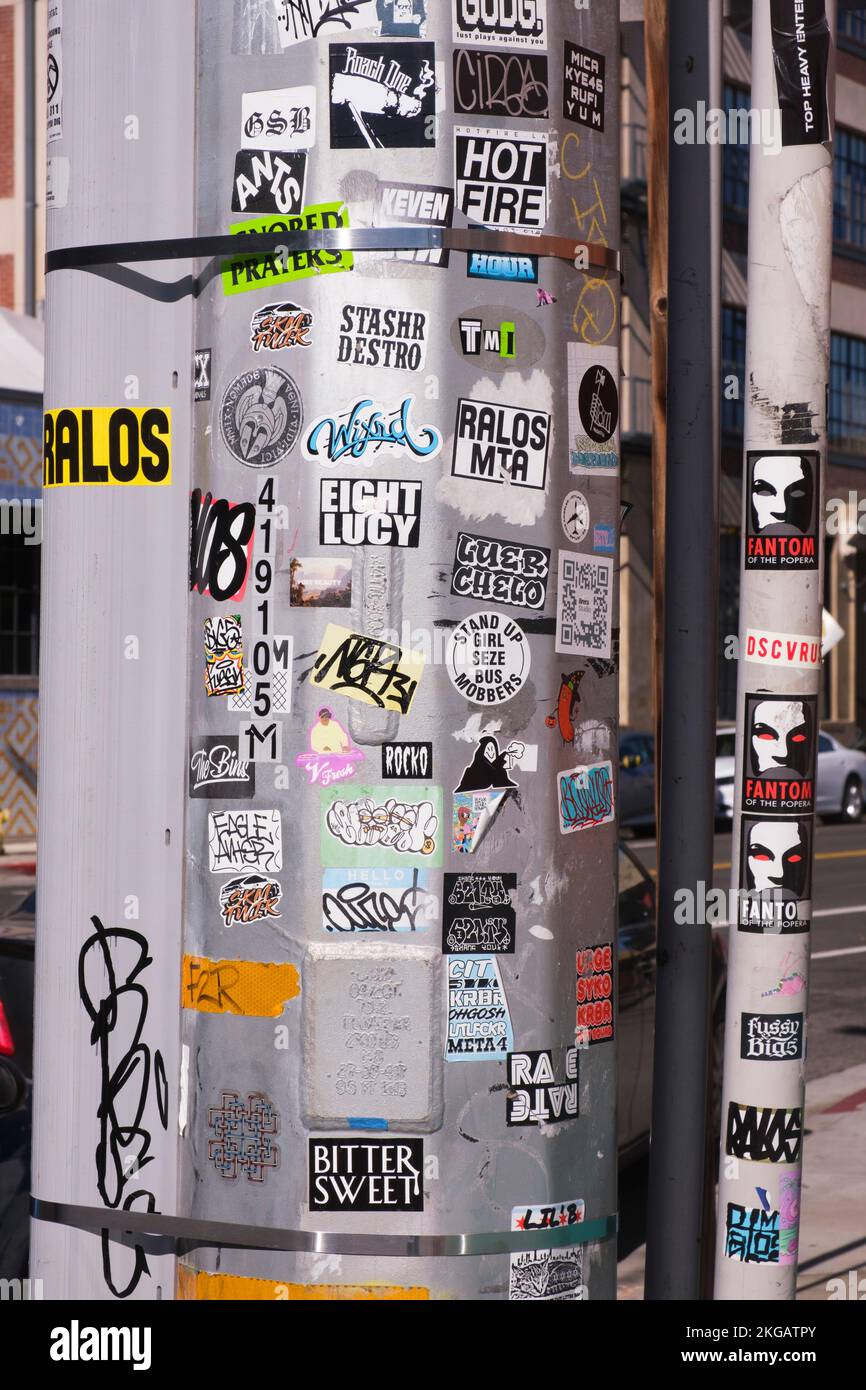stickers / street art, Los Angeles, California, United States of ...