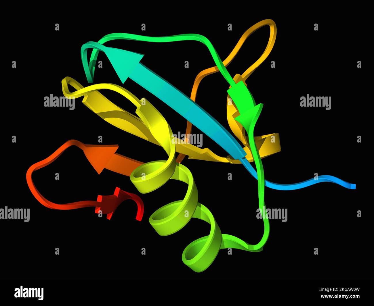 Anti-CRISPR protein AcrIF9, molecular model. The image shows a ribbon ...