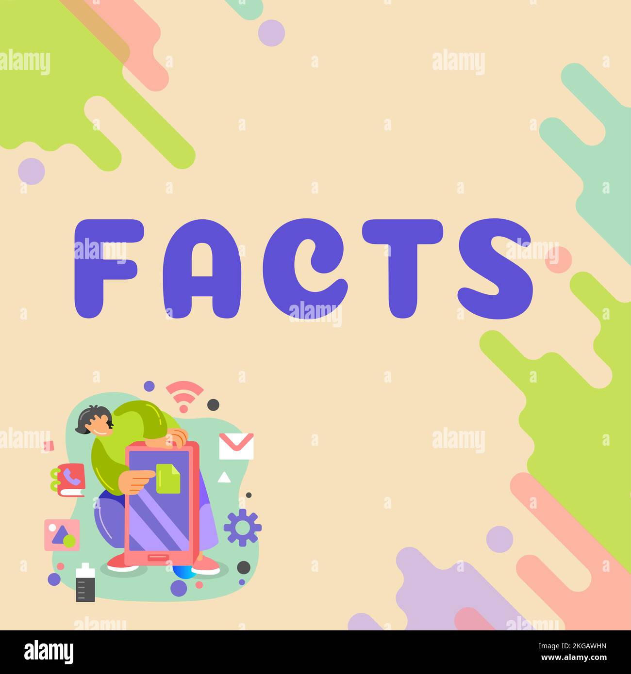 Text showing inspiration Facts. Word for information used as evidence ...