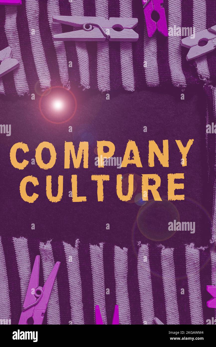 Hand writing sign Company Culture. Business concept pervasive values ...