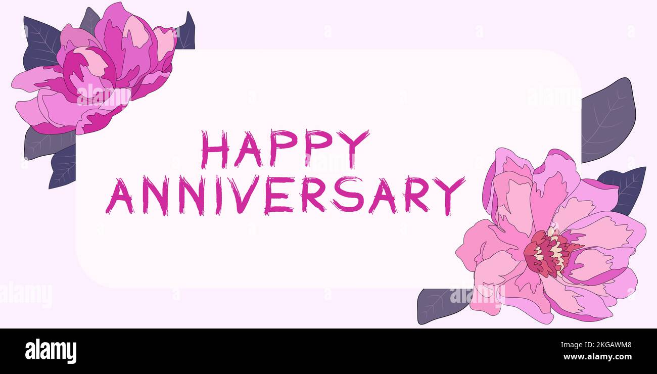 Text showing inspiration Happy Anniversary. Word for Annual Special ...