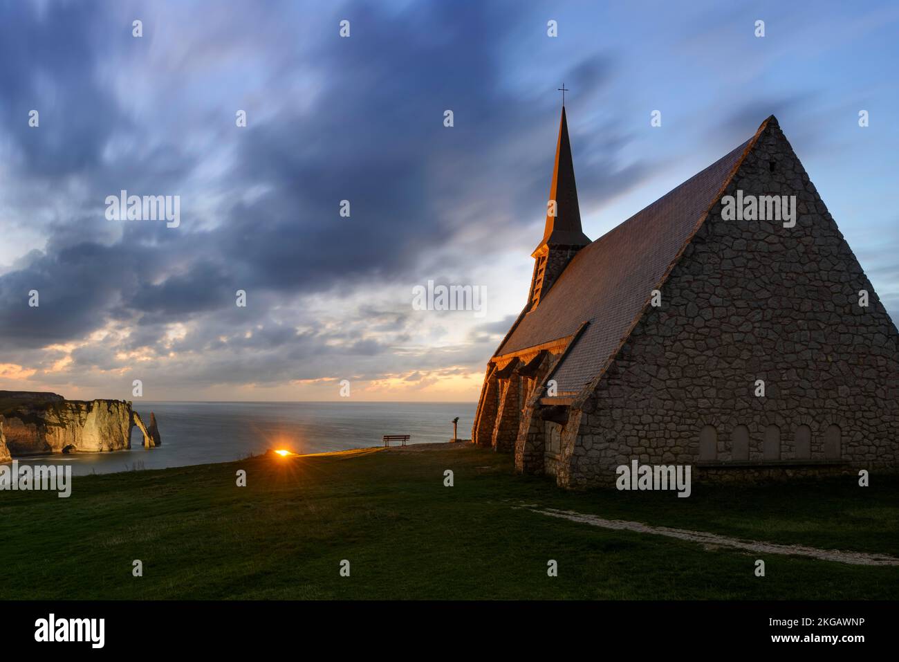 View from the Chapelle Notre-Dame de la Garde to the rock gate Porte d ...