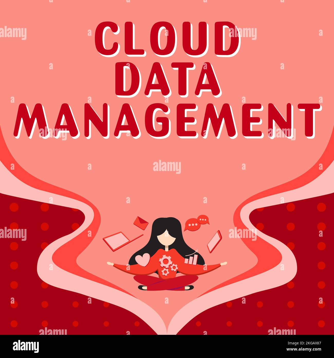 Text caption presenting Cloud Data Management. Business overview A technique to manage data ...