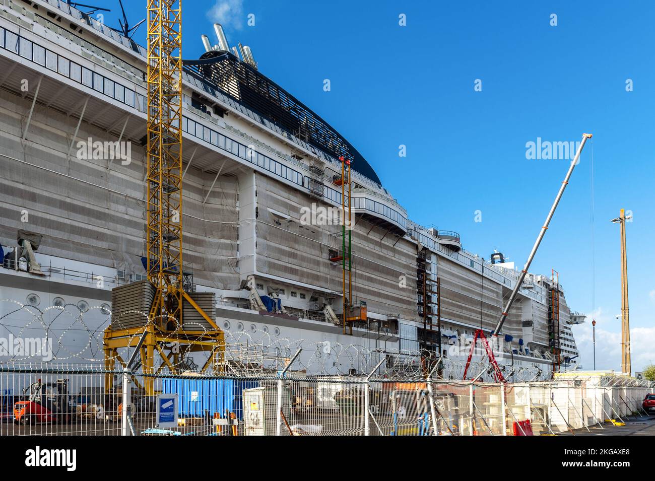 The cruise ship MSC Euribia is seen during its construction at the ...