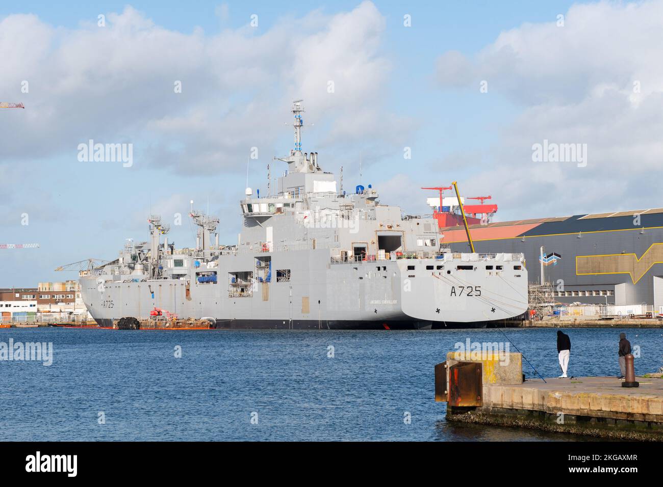 The military supply ship Jacques Chevallier is seen in the PenhoÎt ...