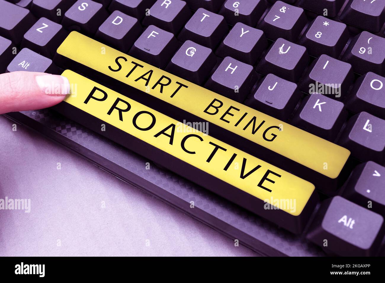 Text showing inspiration Start Being Proactive. Business showcase ...