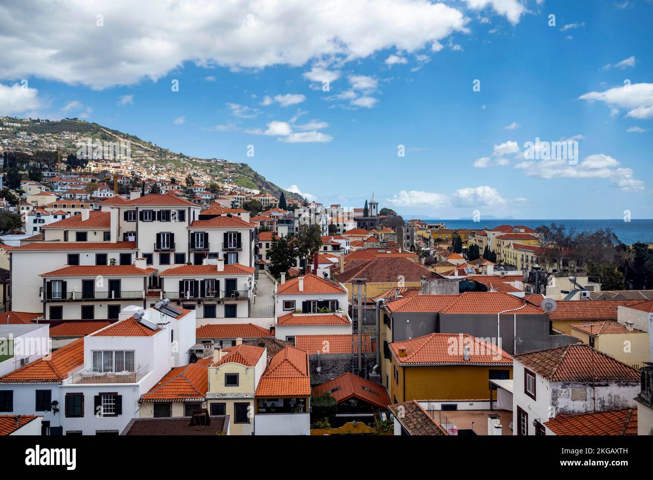 View over the houses of the city, Funchal, Madeira, Portugal, Europe ...