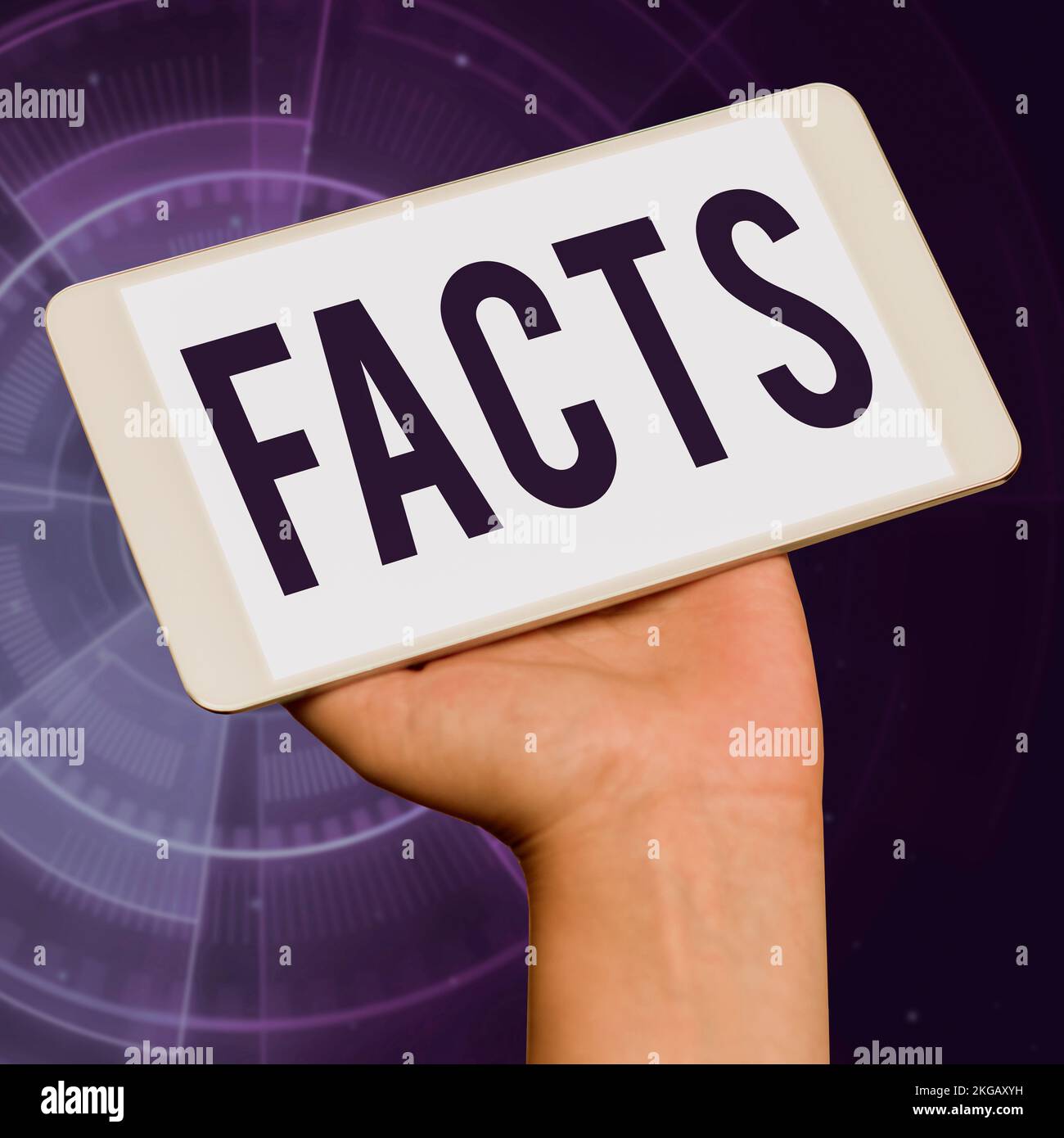 Text sign showing Facts. Concept meaning information used as evidence ...
