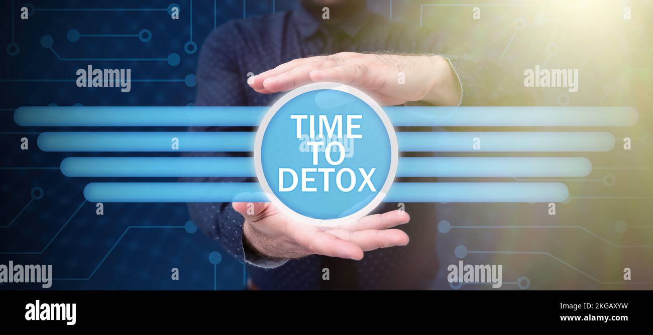 Inspiration showing sign Time To Detox. Conceptual photo Moment for ...