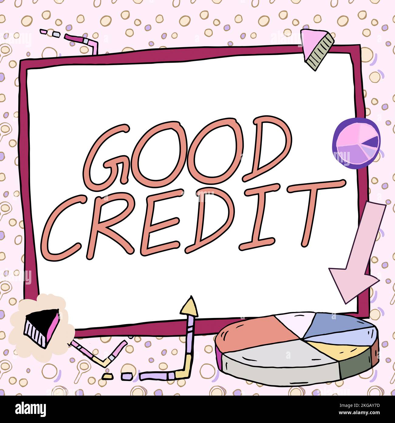 Sign displaying Good Credit. Word Written on borrower has a relatively ...