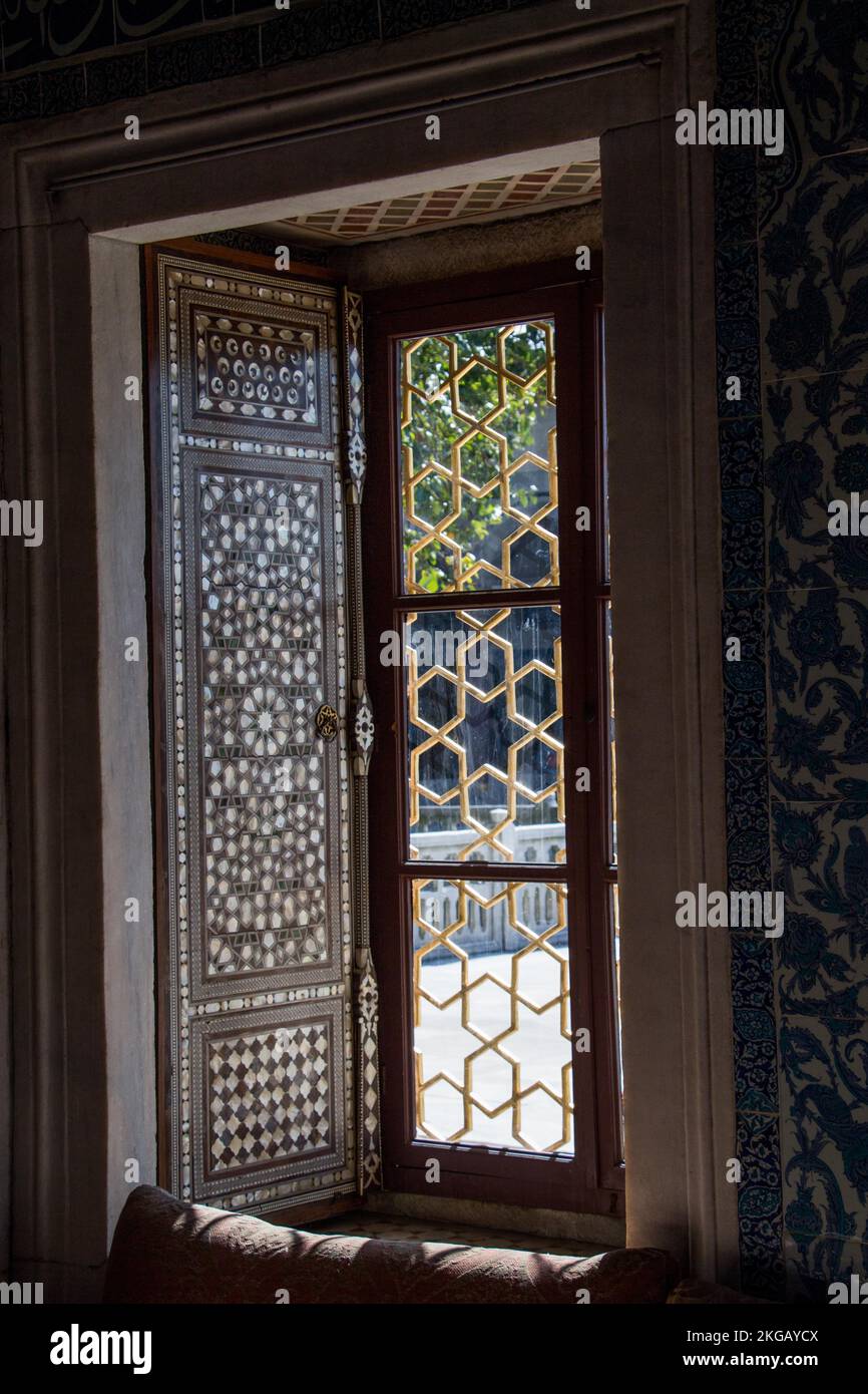 Old window Architecture from the Ottoman times In Istanbul Stock Photo ...