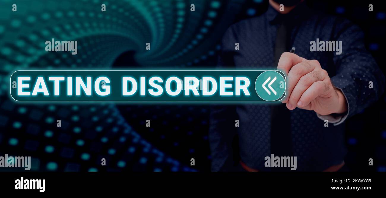 Hand writing sign Eating Disorder. Word Written on illnesses that are ...