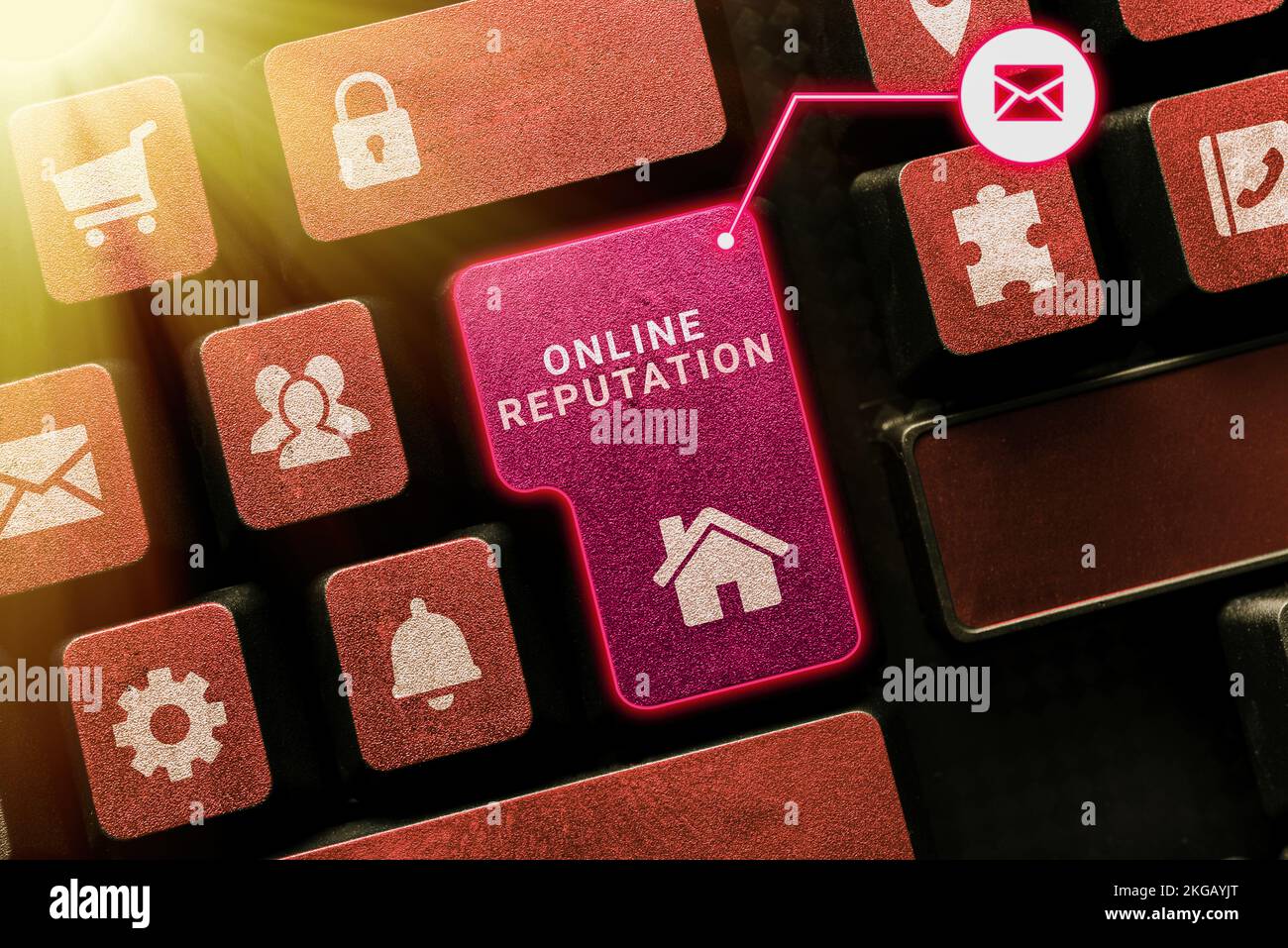 Text sign showing Online Reputation. Concept meaning Reliability ...