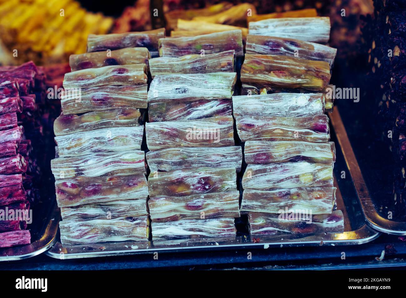 Turkish delight or lokum is a family of confections based on a gel of ...