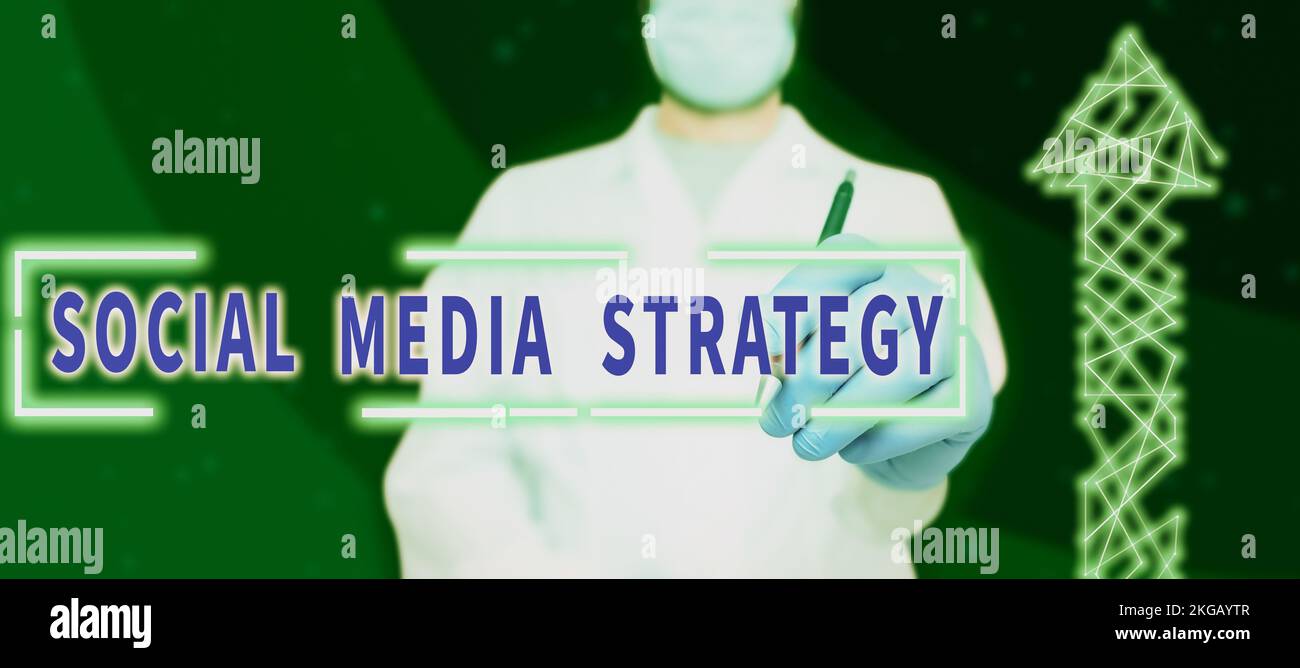 Text sign showing Social Media Strategy. Business approach plan to do ...