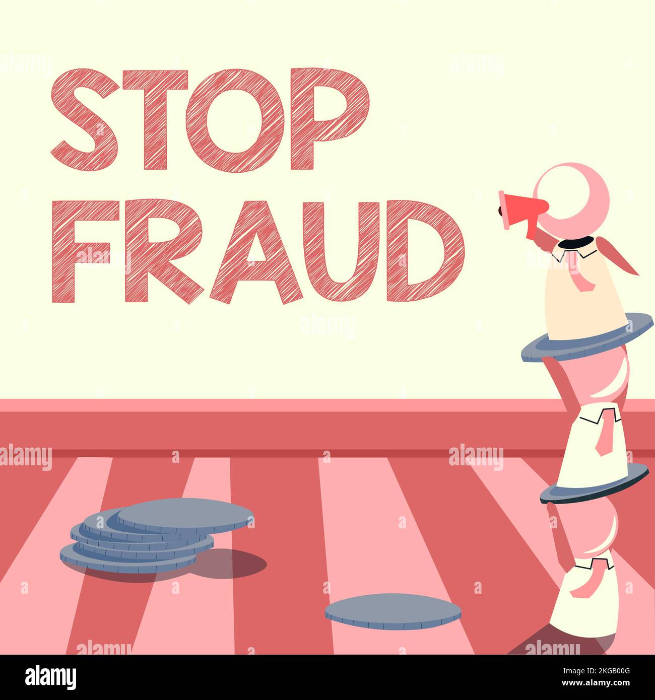 Conceptual caption Stop Fraud, Internet Concept campaign advices people ...