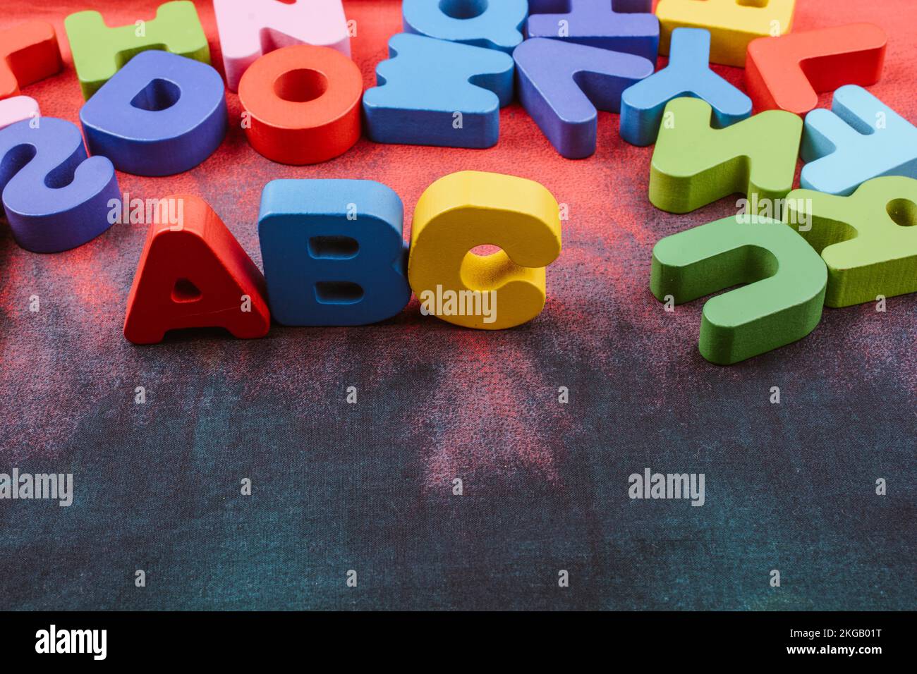 Colorful ABC Letters of Alphabet made of wood Stock Photo - Alamy