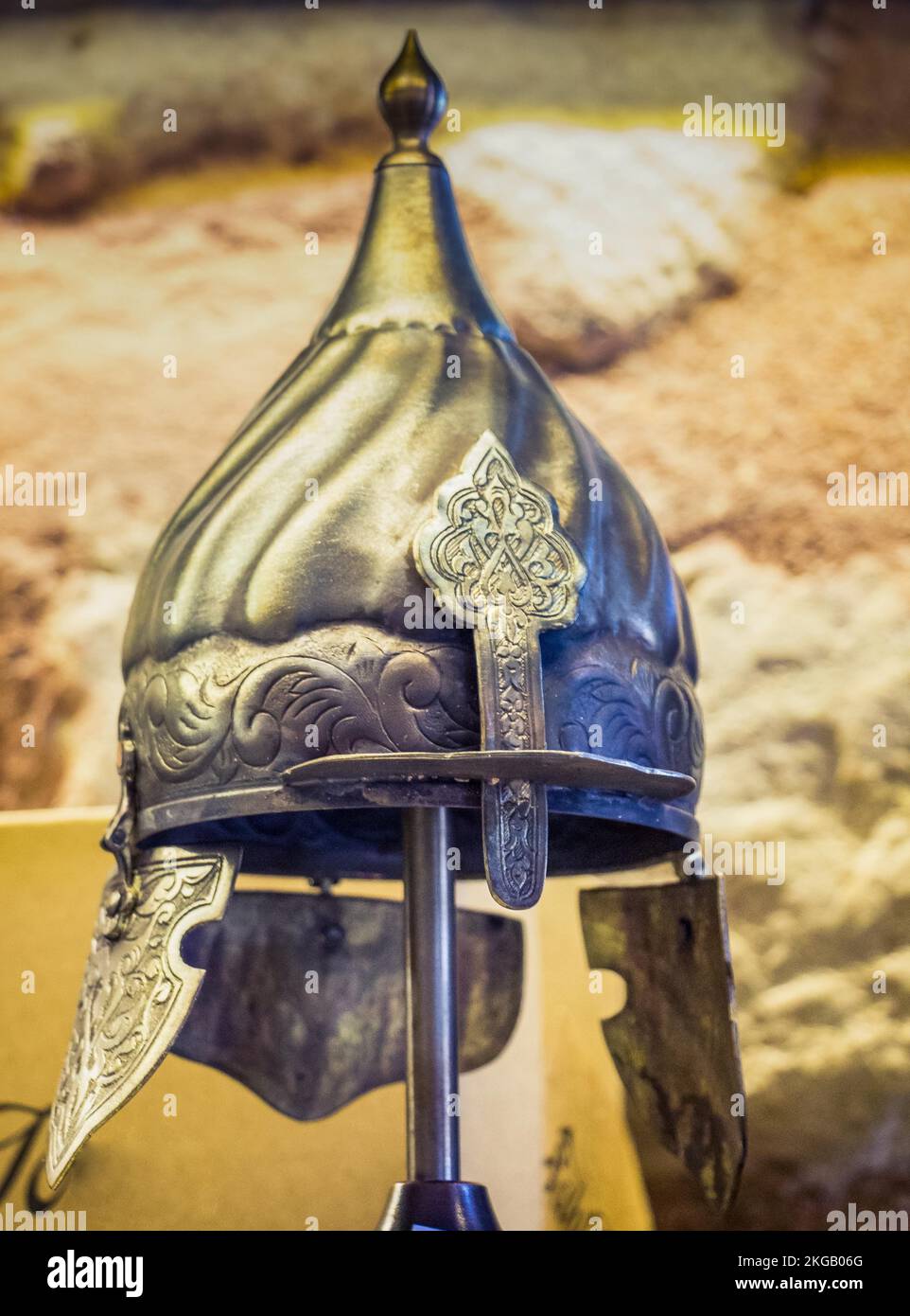 Decorative metal Helmets Of Warriors Of Turkish Ottoman empire Stock ...