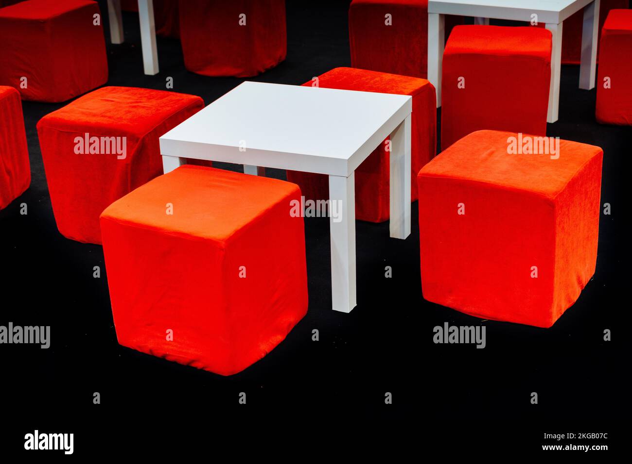 Decorative stool object as a furniture item in view Stock Photo - Alamy