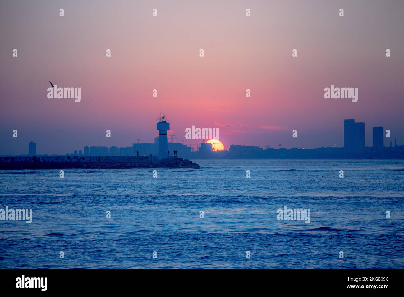 Dramatic colorful cloudy sky with picturesque clouds lit by sunset ...