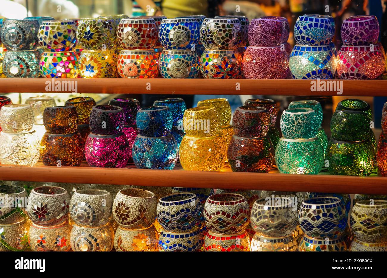 Mosaic Ottoman lamps from Grand Bazaar in Istanbul Stock Photo - Alamy