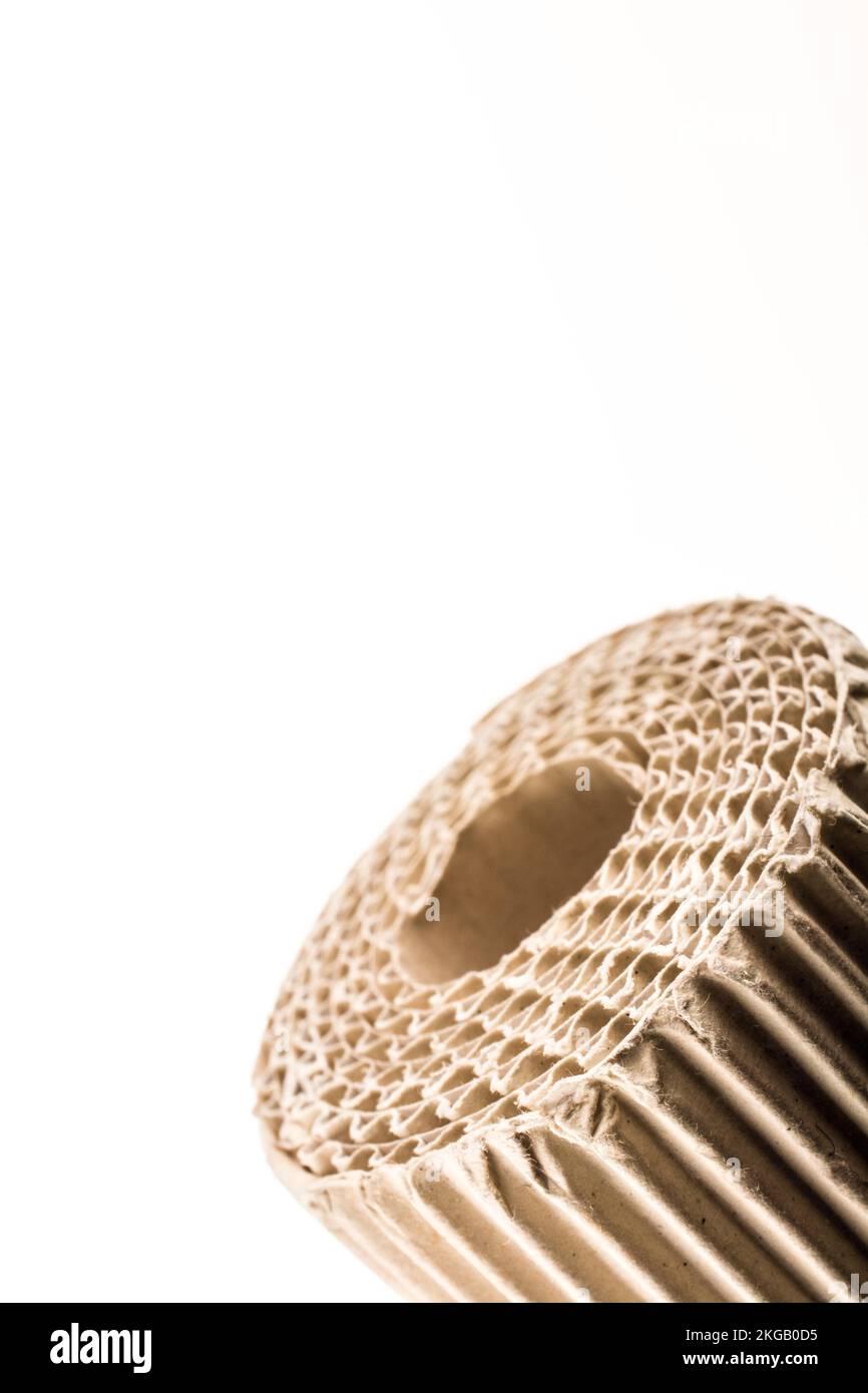 Corrugated cardboard rolls folded in the view Stock Photo - Alamy