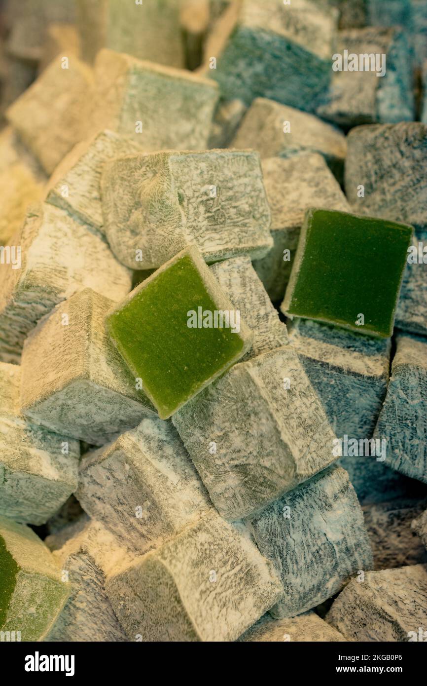 Turkish delight or lokum is a family of confections based on a gel of ...