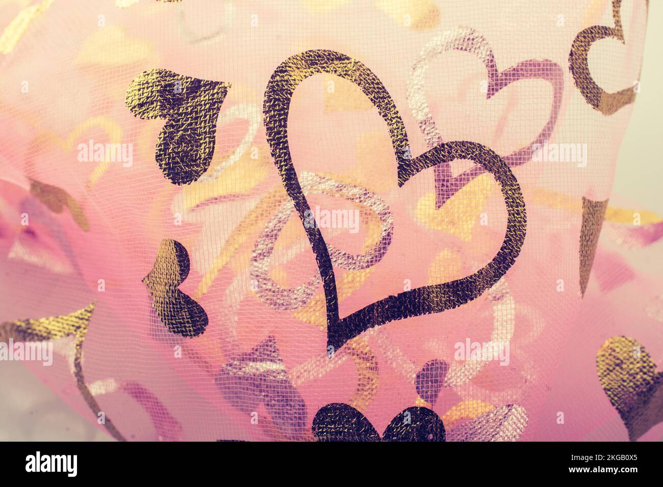 Colorful fabric with heart shapes patterns on it Stock Photo - Alamy