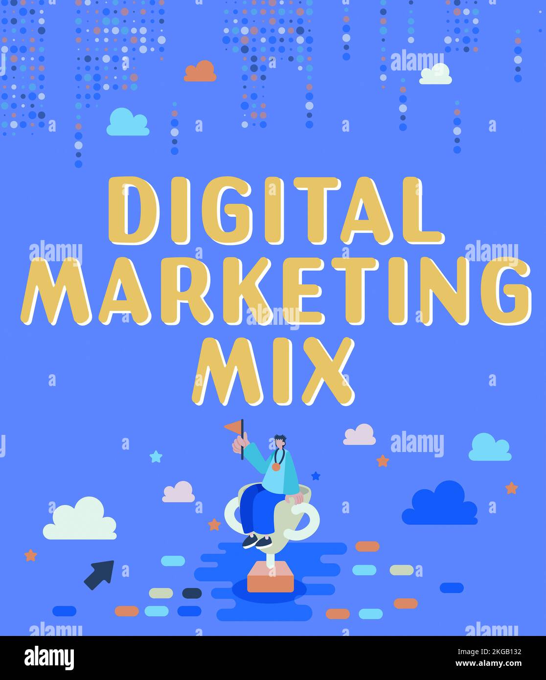 Conceptual caption Digital Marketing Mix. Internet Concept Set of ...