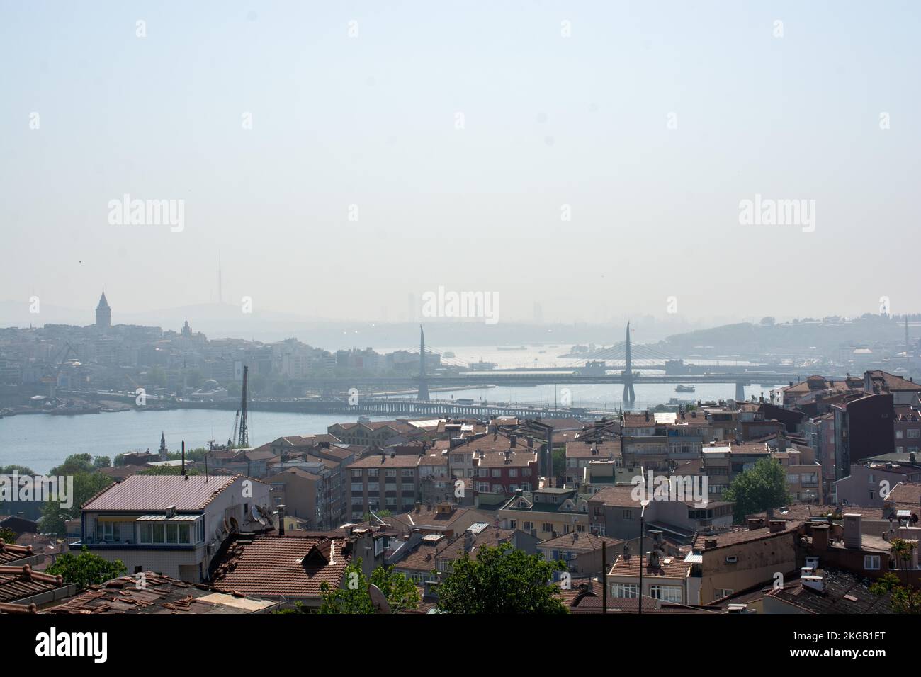Galata tower, Galata bridge, Golden Horn bridge and Ataturk Bridge view ...