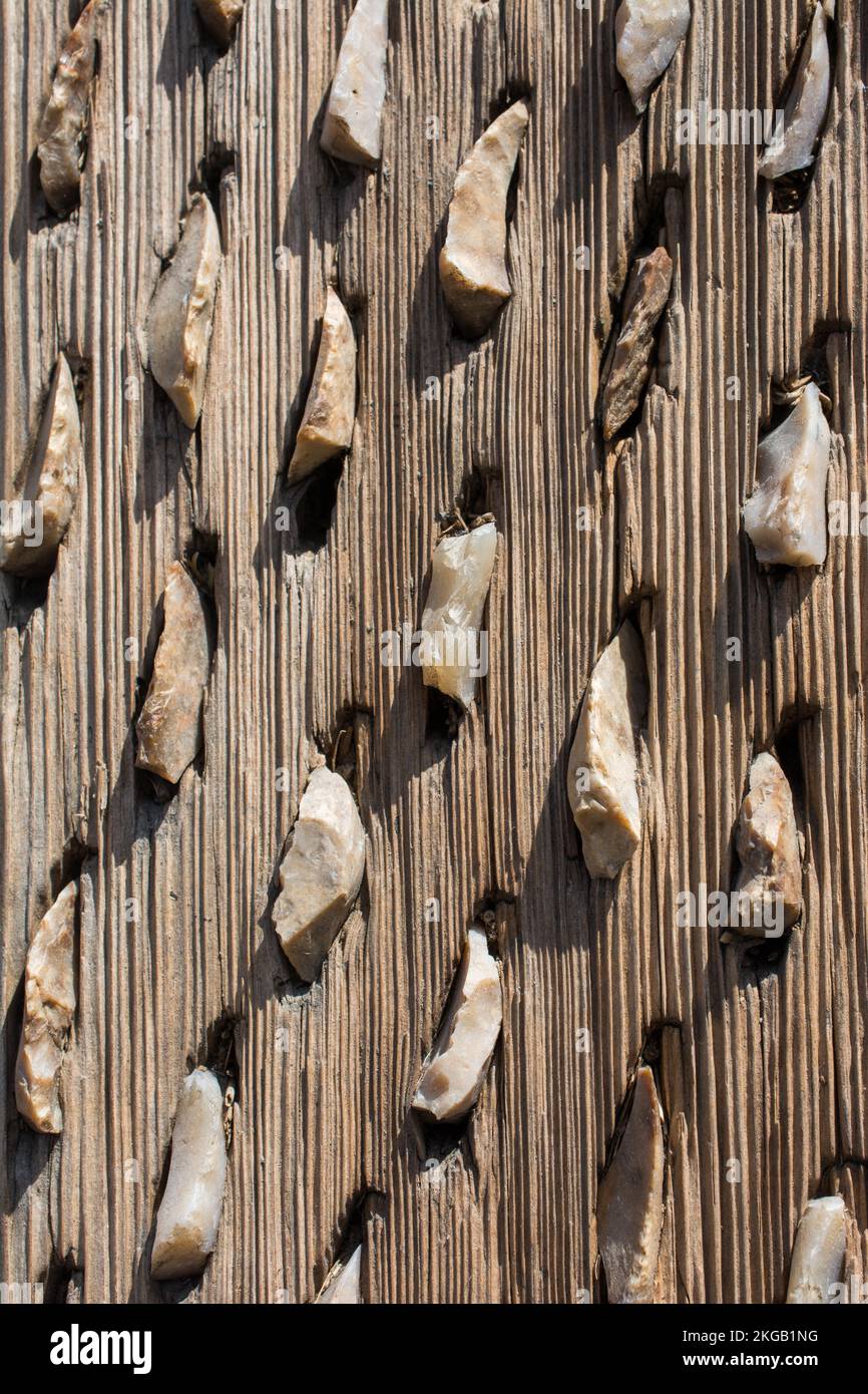 An old traditional threshing sled in the view Stock Photo - Alamy