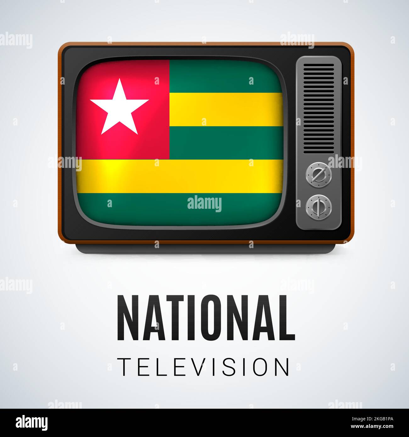 Vintage TV and Flag of Togo as Symbol National Television. Tele ...