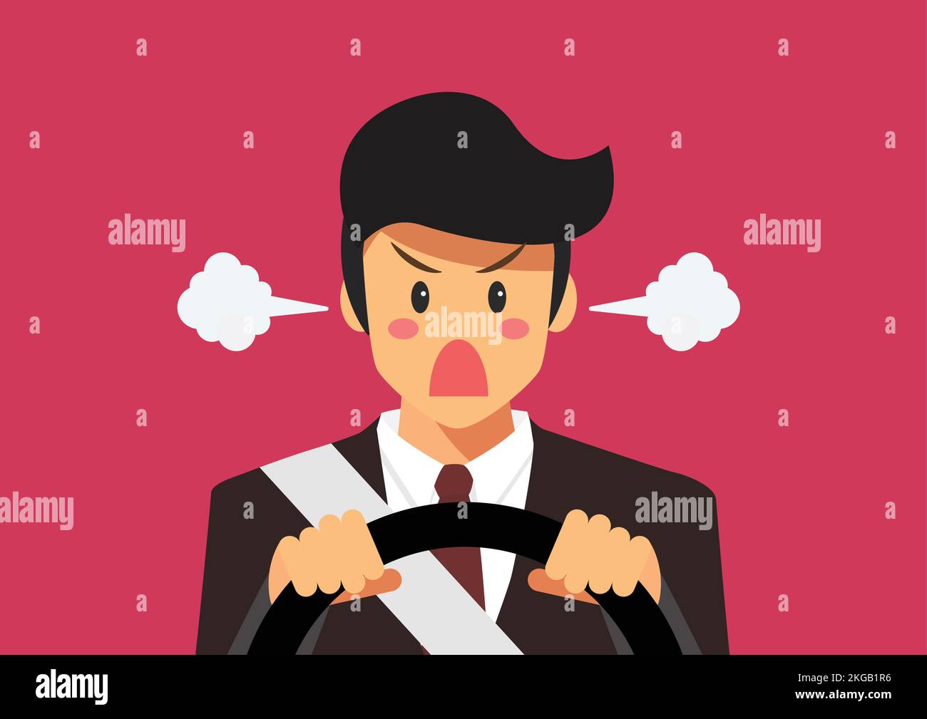 Male confused car driving Stock Vector Images - Alamy