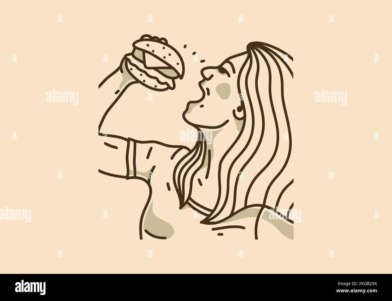 Cartoon fat woman eating vintage hi-res stock photography and images ...