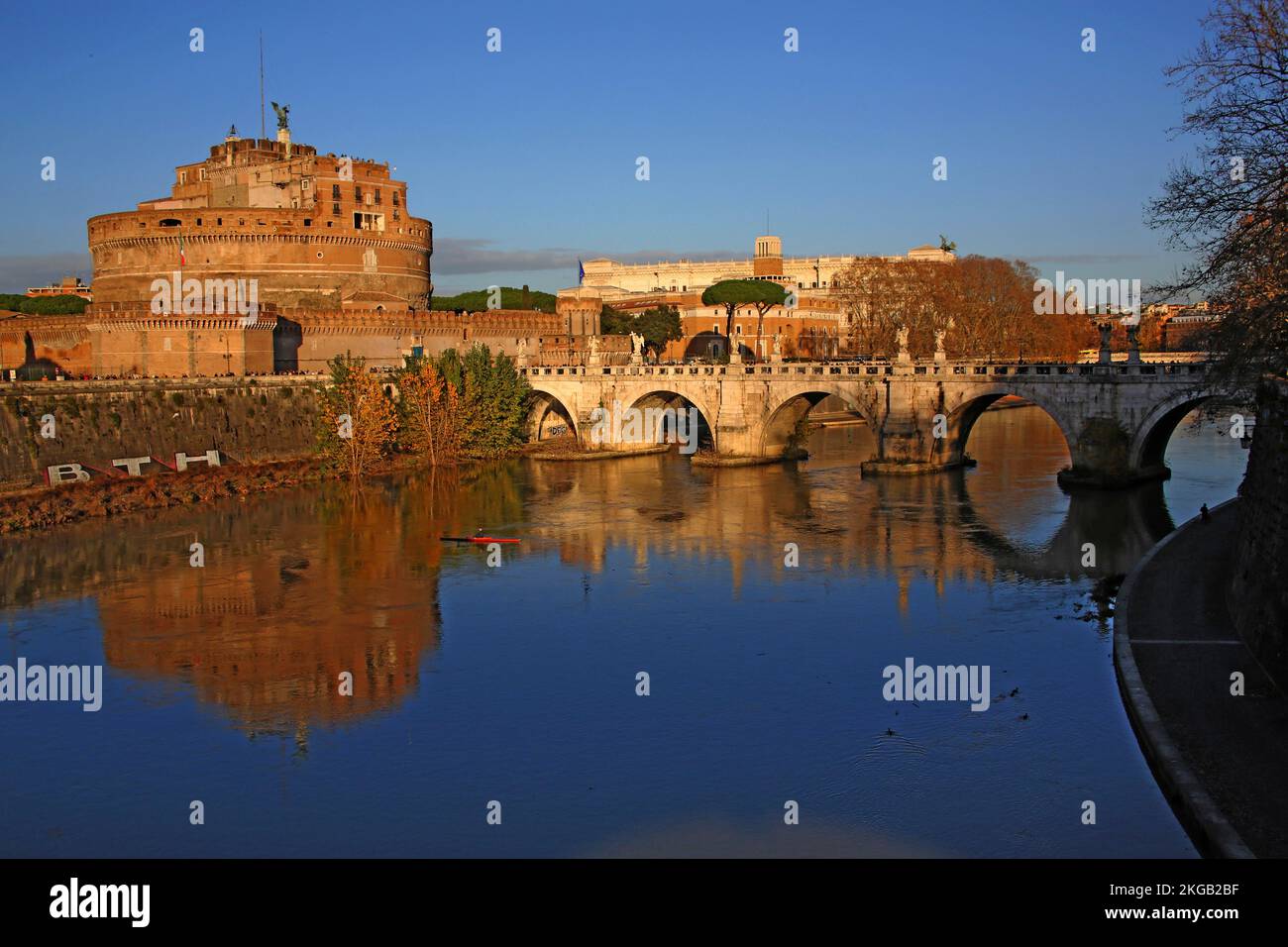 Castel S. Angelo and the Tevere River, Rome, Italy, Europe Stock Photo ...