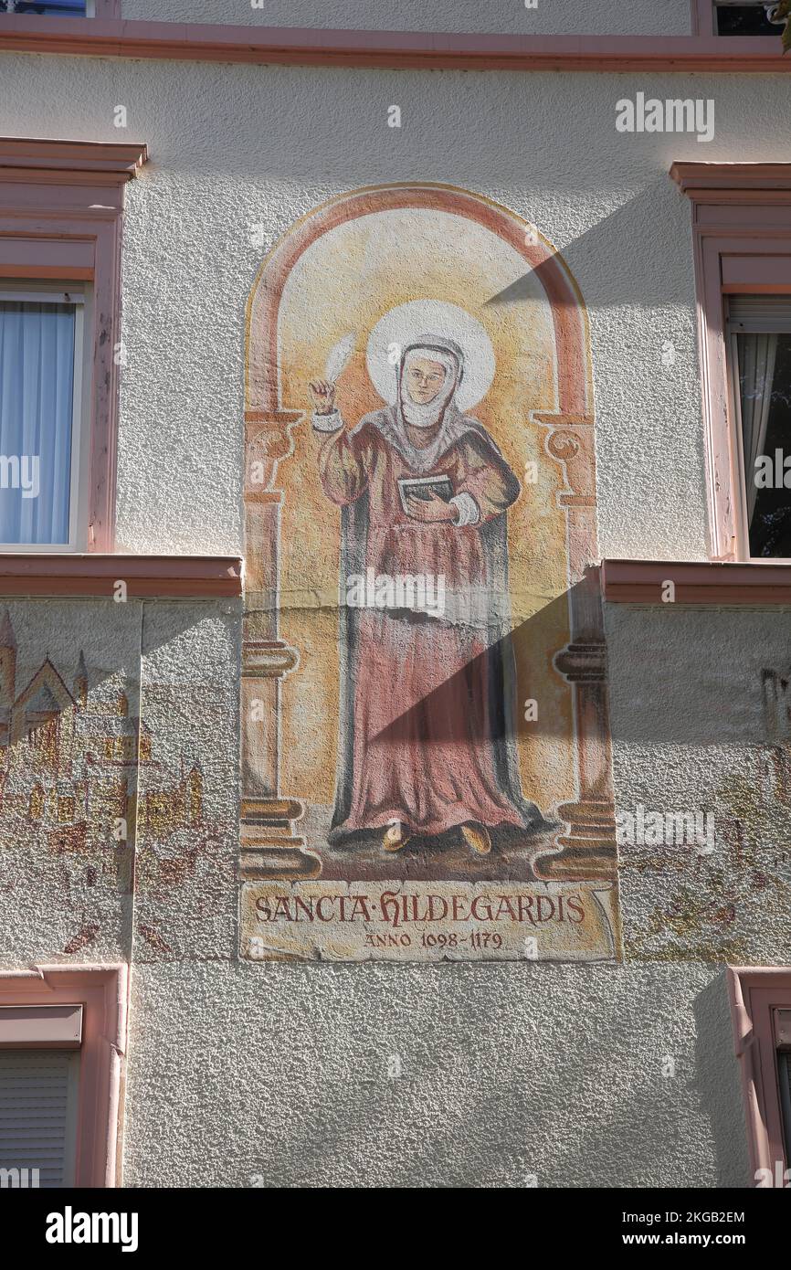 Mural of the Saint Abbess Sancta Hildegardis Hildegard von Bingen 1089 ...