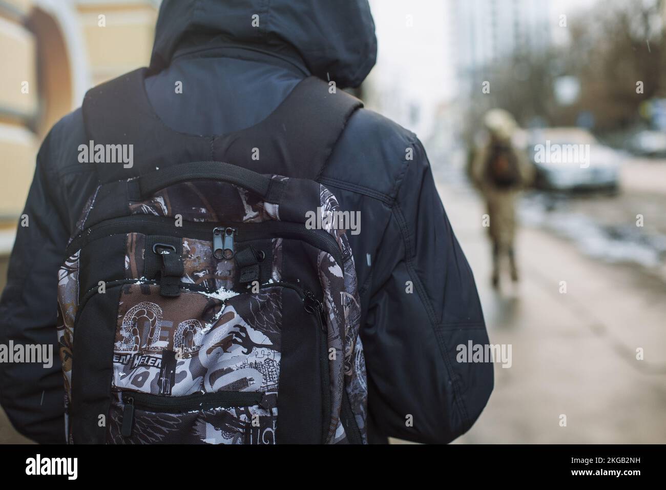 Back view of man with backpack hi-res stock photography and images - Alamy